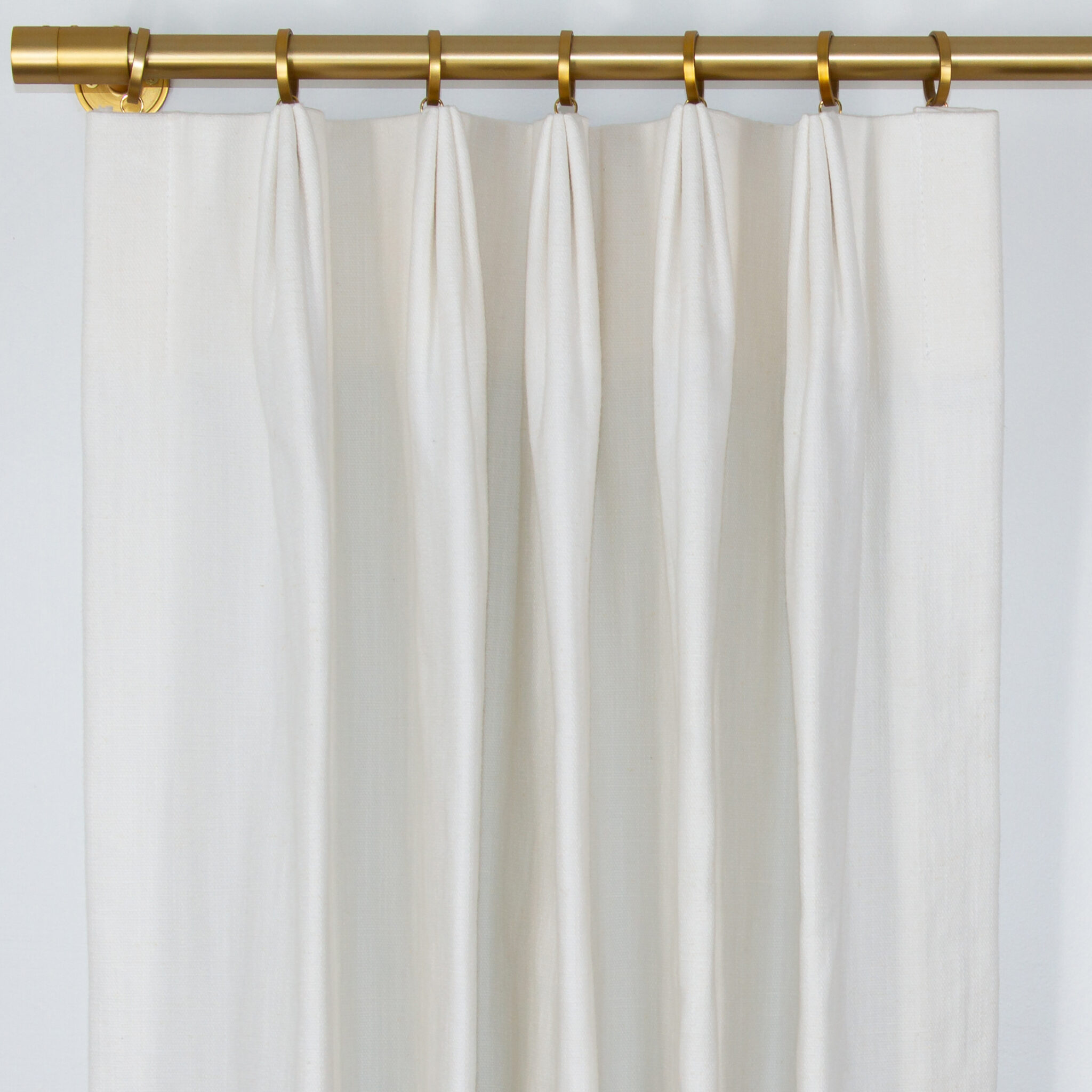Classic Custom Drapes in Washed Slub Linen in White