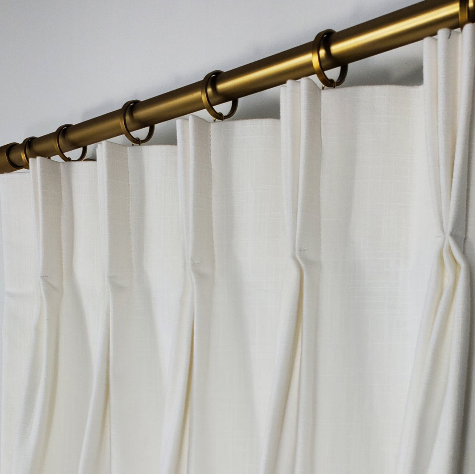 Classic Custom Drapes in Cotton Slub Canvas Fabric in White