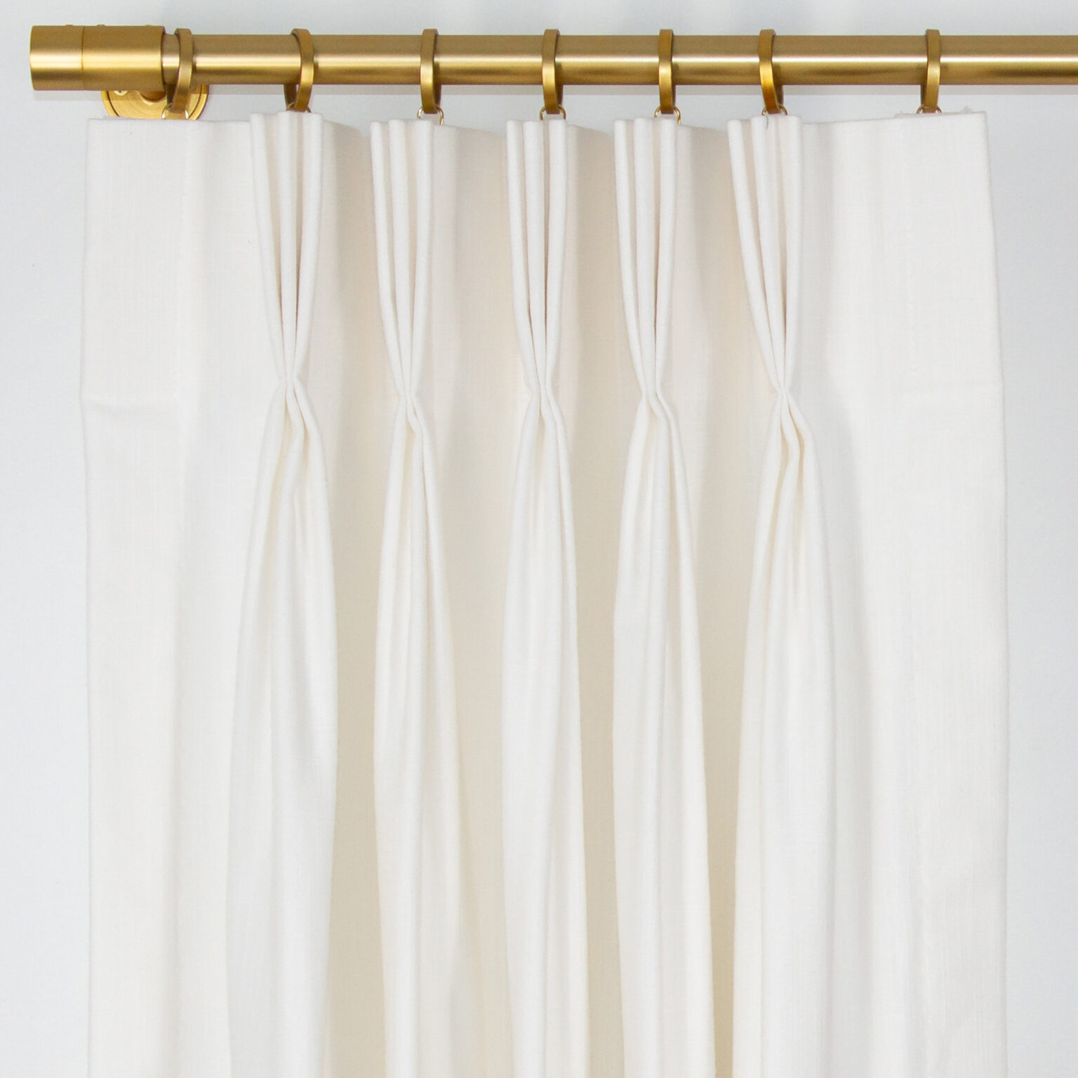Classic Custom Drapes in Cotton Slub Canvas Fabric in White
