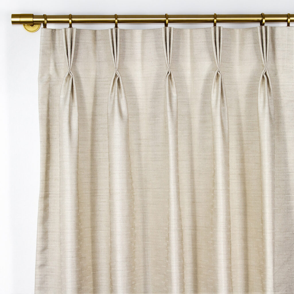 Custom Pleated Lined Drapes in Destiny Dove | 7 Day Drapes
