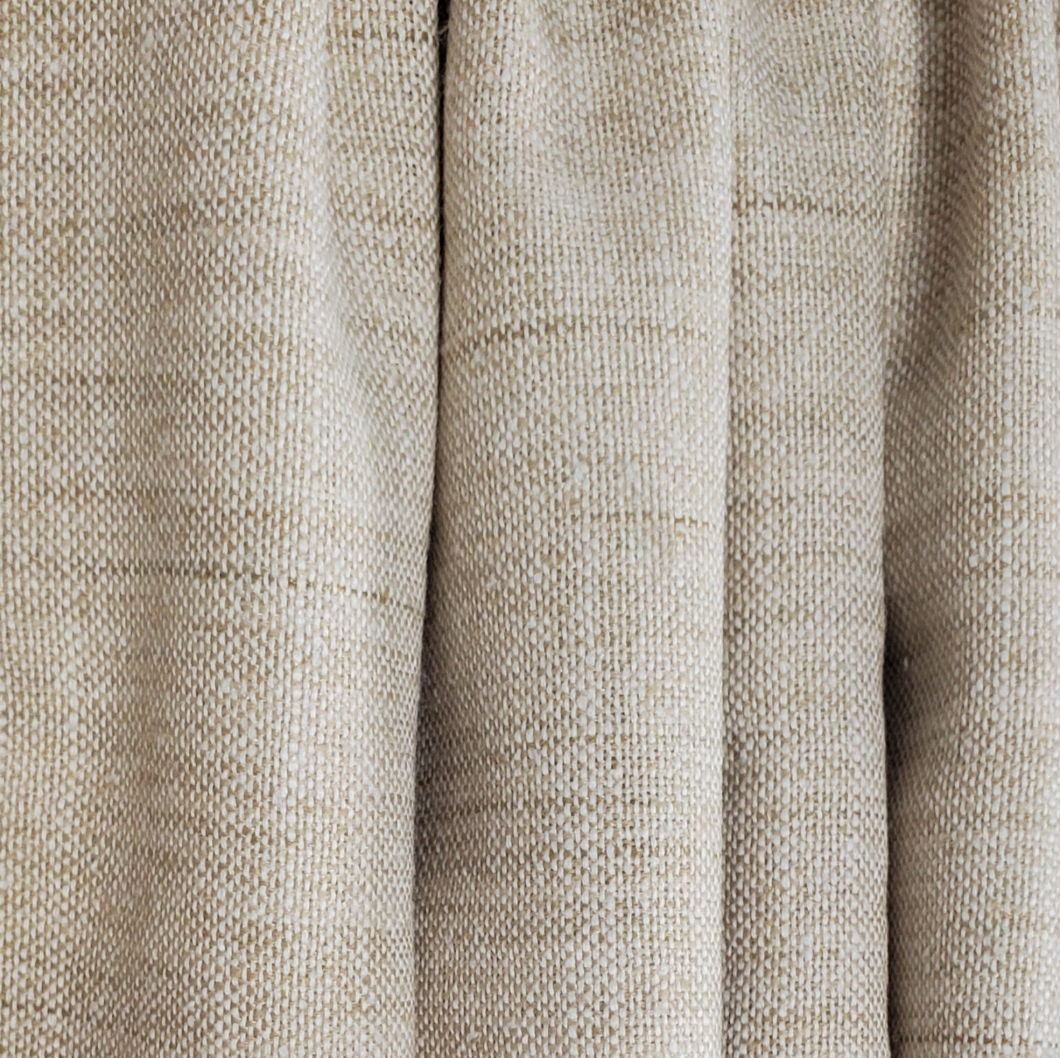 Custom Drapes in Jakarta Driftwood, Tan Linen-Look Fabric