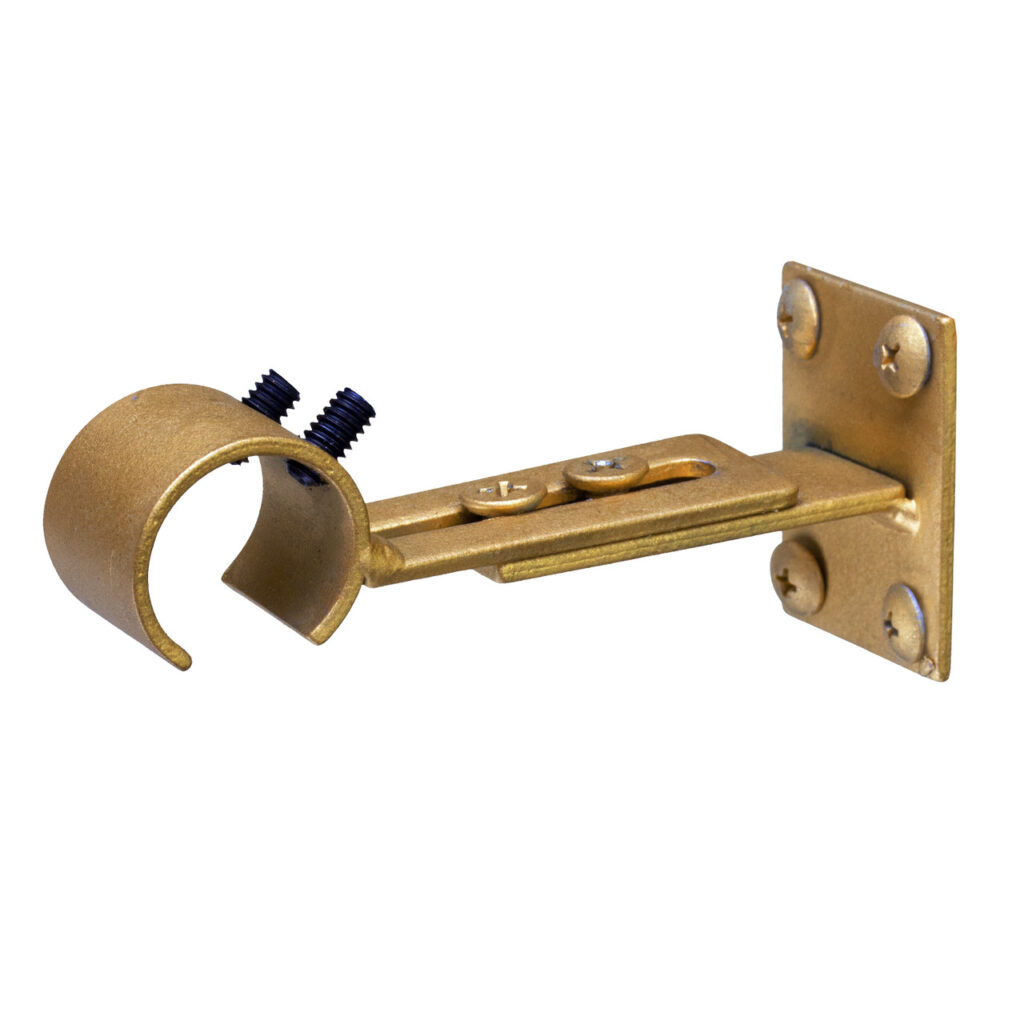 Radius French Return Bracket Set for 1 in. Metal Zip Rod - Antique Gold
